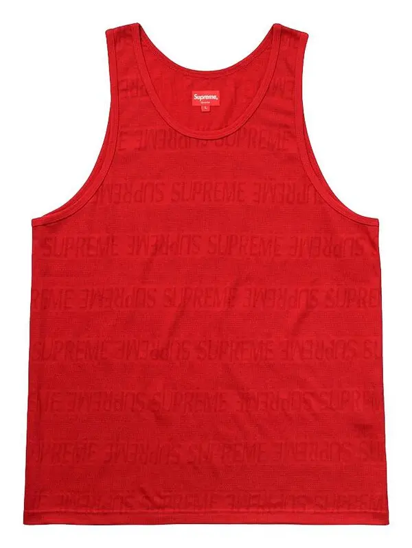 Supreme Mesh Stripe Tank Top - Red