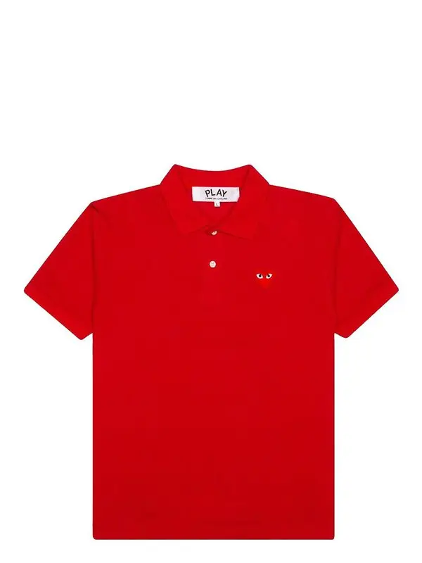 Play Comme Des Garcon Emblem Polo Shirt - Red