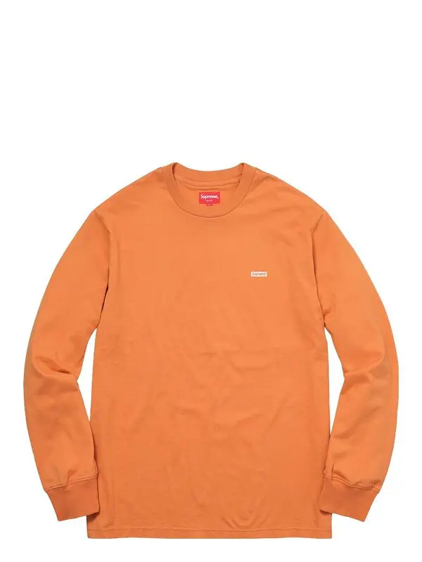 Supreme Metallic Box Logo Long Sleeve Tee Shirt - Light Orange