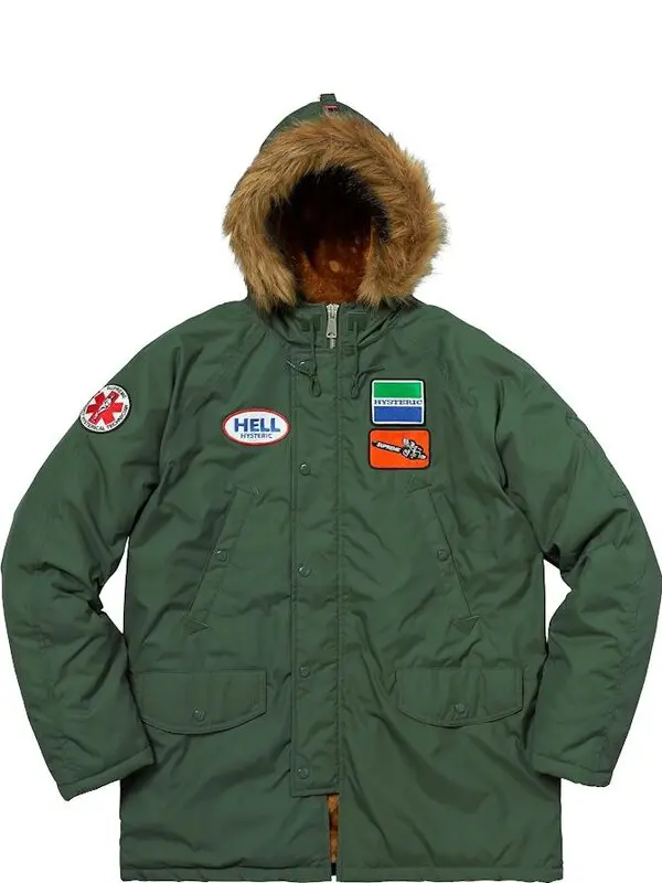 Supreme X Hysteric Glamour N3b Parka Jacket - Work Green