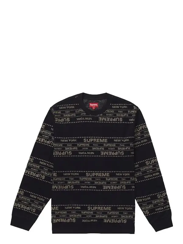 Supreme Metallic Jacquard Crewneck Sweatshirt - Black