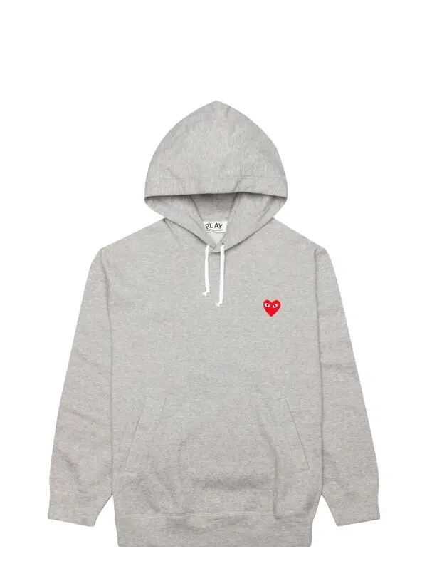 Play Comme Des Garcon Red Heart Hoodie - Grey