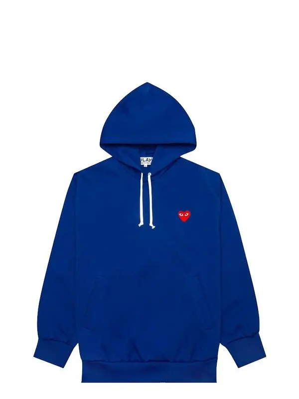 Play Comme Des Garcon Red Heart Hoodie - Navy Blue
