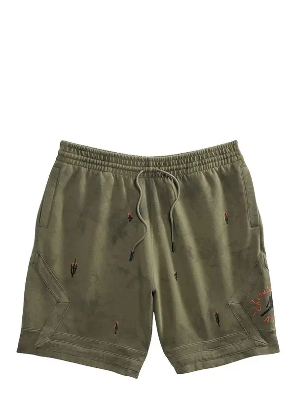 TRAVIS SCOTT Jordan Washed Suede Shorts - Olive