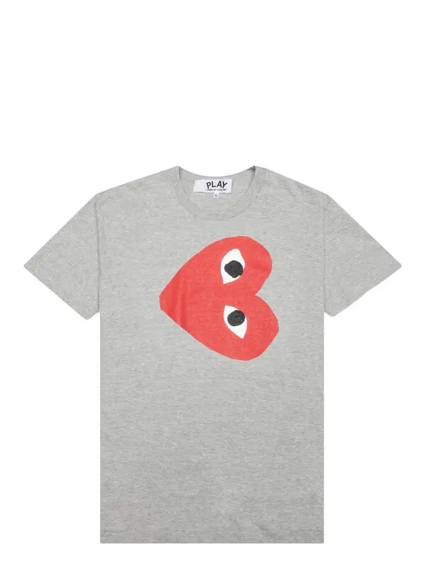 Play Comme Des Garcon Red Sideways Heart T-shirt - Grey