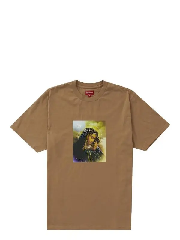 Supreme Mary Rhinestone Short Sleeve Top - Tan