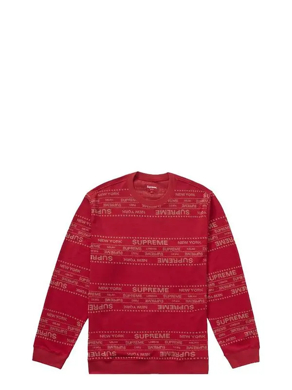 Supreme Metallic Jacquard Crewneck Sweatshirt - Red