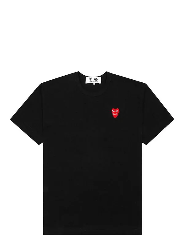Play Comme Des Garcon Red Stacked Heart T-shirt - Black