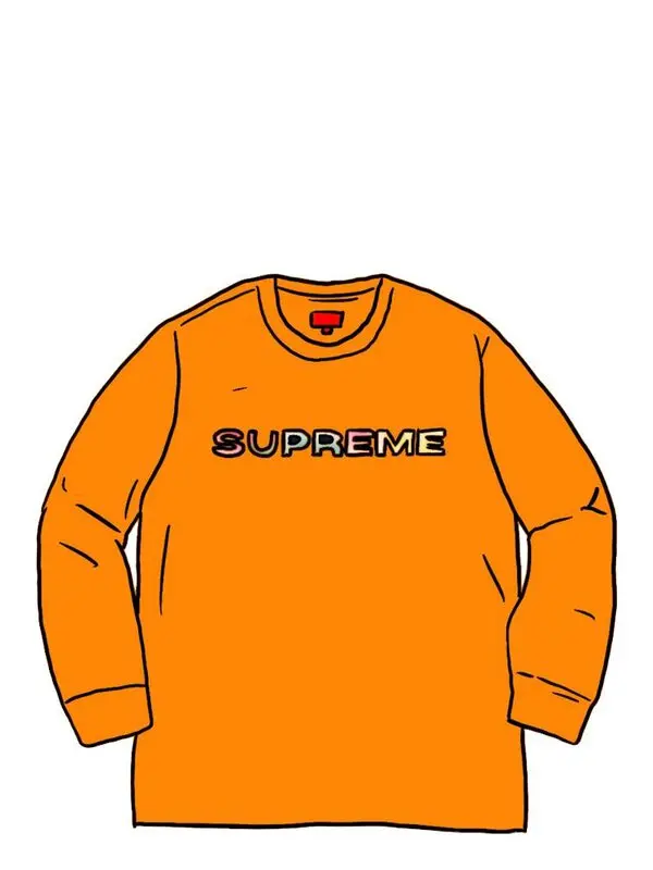 Supreme Meta Logo Long Sleeve Top - Orange