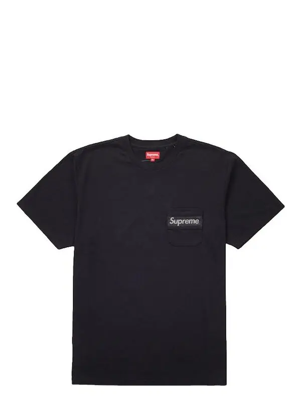 Supreme Mesh Stripe Pocket Tee Shirt - Black