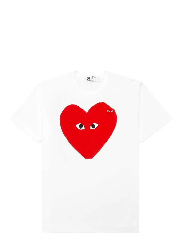 Play Comme Des Garcon Red Emblem Small Eyes T-shirt - White
