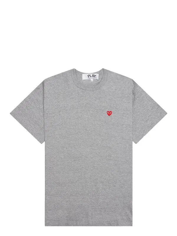 Play Comme Des Garcon Small Red Heart T-shirt - Grey