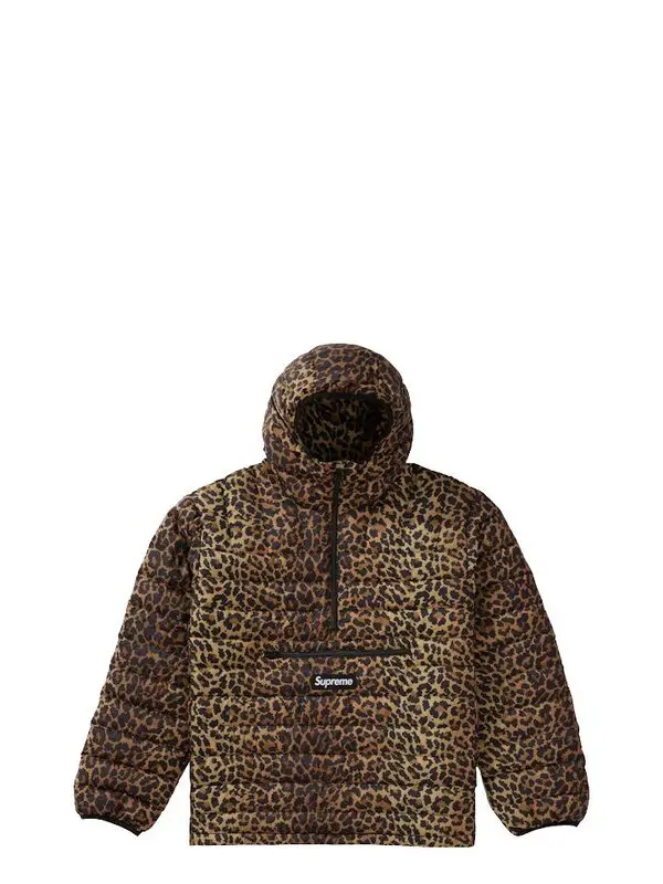 Supreme Micro Down Half Zip Hooded Pullover - Leopard