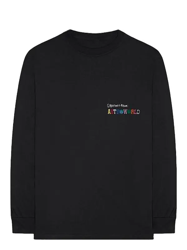 TRAVIS SCOTT Greetings From Long Sleeve T-shirt - Black