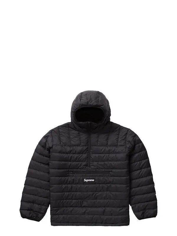 Supreme Micro Down Half Zip Hooded Pullover - Black
