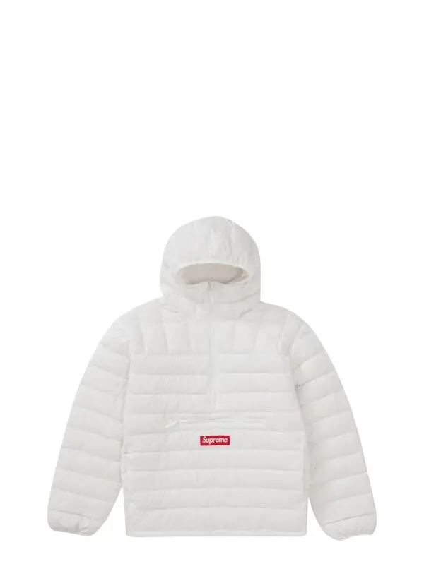 Supreme Micro Down Half Zip Hooded Pullover - White