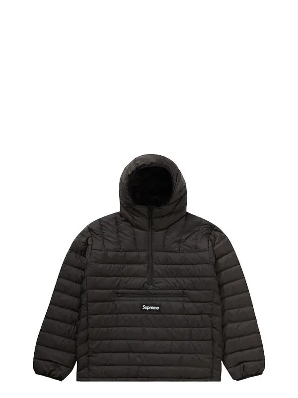 Supreme Micro Down Half Zip Hooded Pullover - Black