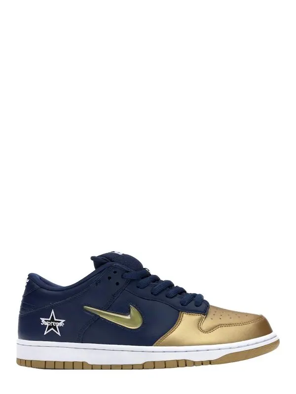 Nike Dunk Low Supreme Jewel - Metallic Gold/midnight Navy Blue