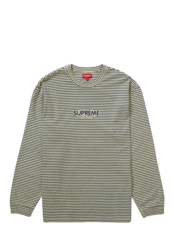 Supreme Micro Stripe Long Sleeve Top - Natural