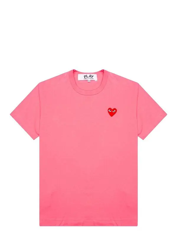 Play Comme Des Garcon Pastelle Red Emblem T-shirt - Pink