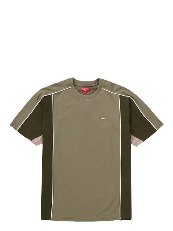 Supreme Mesh Panel S/s Top - Light Olive