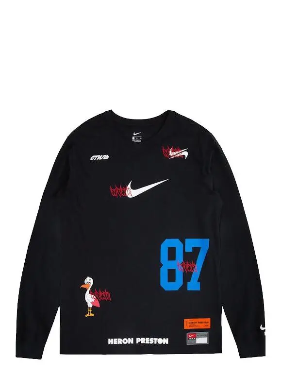 Nike X Heron Preston Long Sleeve Tee Shirt - Black