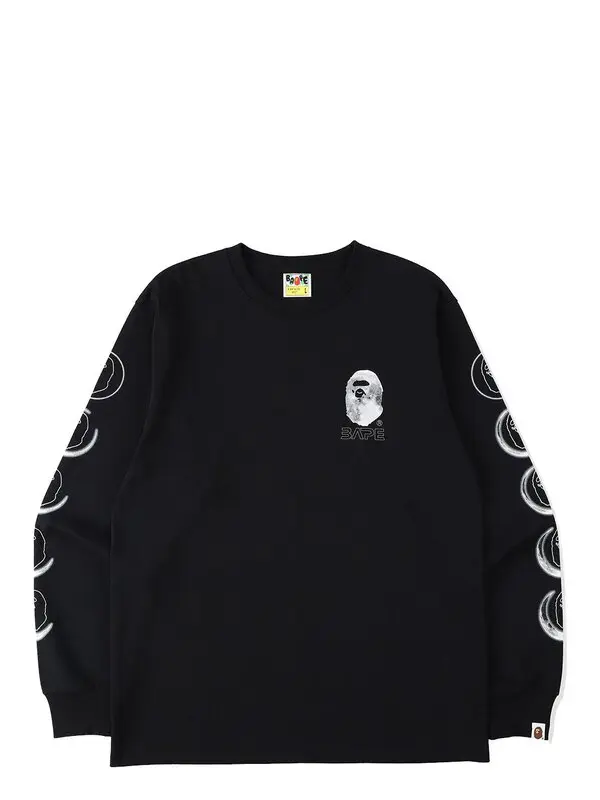 A BATHING APE Ape Head Moon Long Sleeve Tee Shirt - Black
