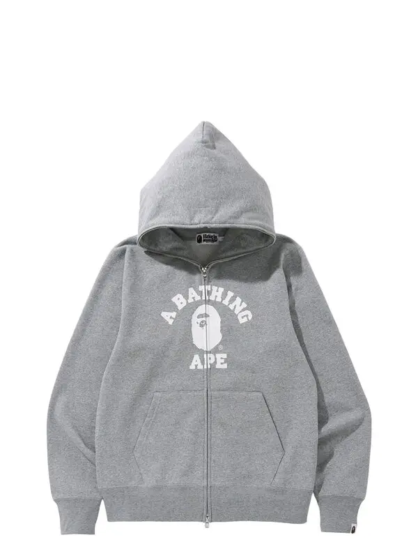 A BATHING APE College Full Zip Hoodie - Grey