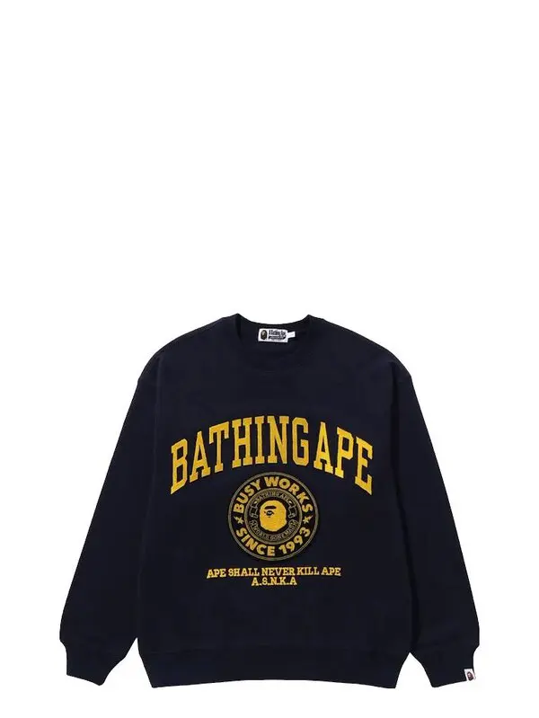 BAPE Graphic Crewneck Sweatshirt - Navy Blue