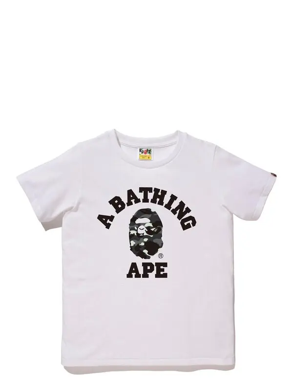 A BATHING APE City Camo College Tee Shirt - White/black