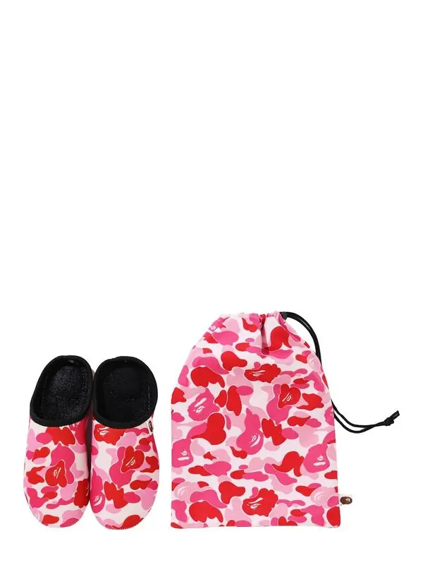 BAPE Abc Slippers & Pouch Set - Pink