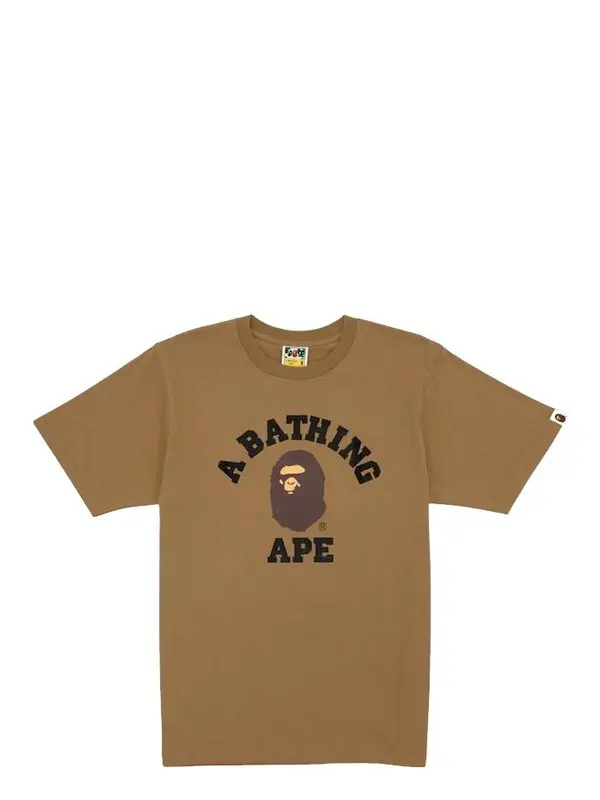 A BATHING APE College Tee Shirt Tee Shirt - Beige
