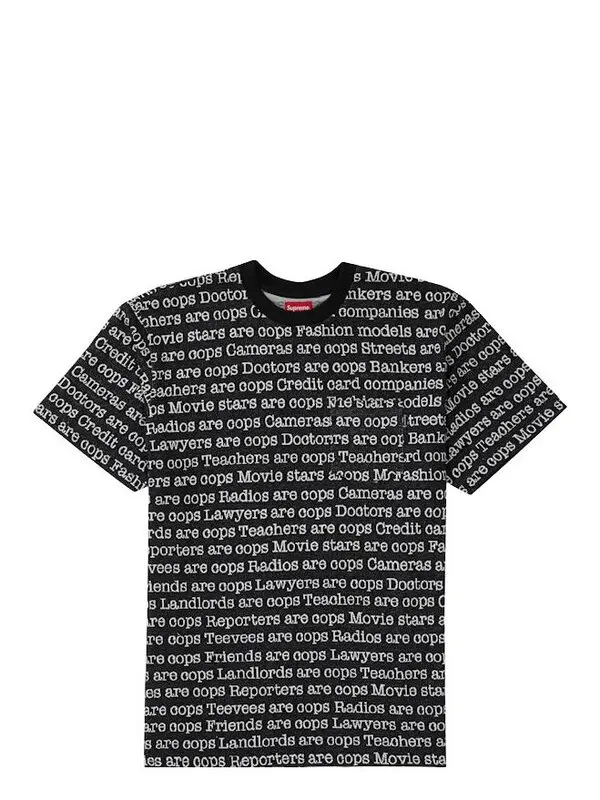 Supreme Cops Jacquard Pocket Tee Shirt - Black