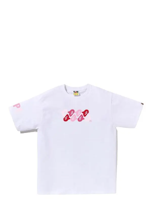 A BATHING APE Abc Camo Tee Shirt - White/pink