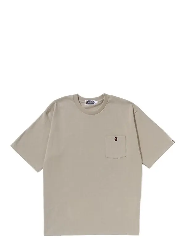 A BATHING APE Ape Head One Point Relaxed Fit Pocket Tee Shirt - Beige