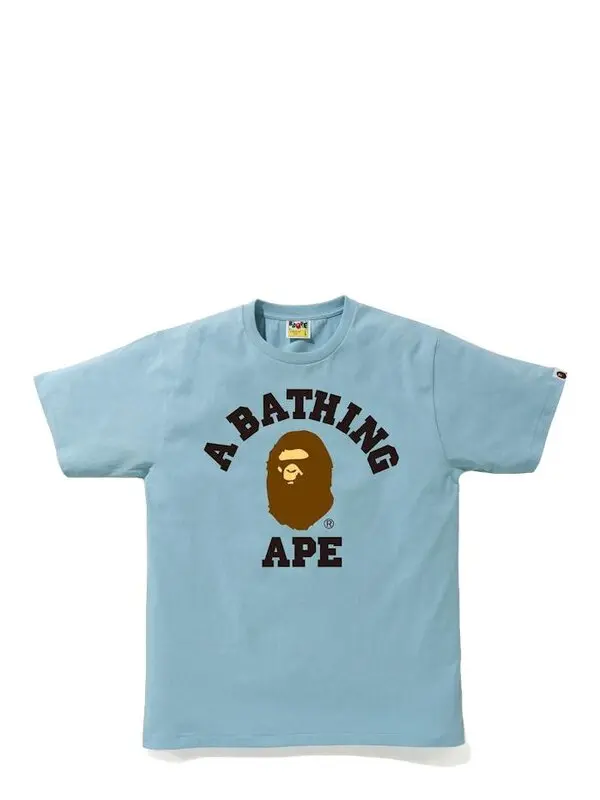 A BATHING APE College Tee Shirt - Sax Blue