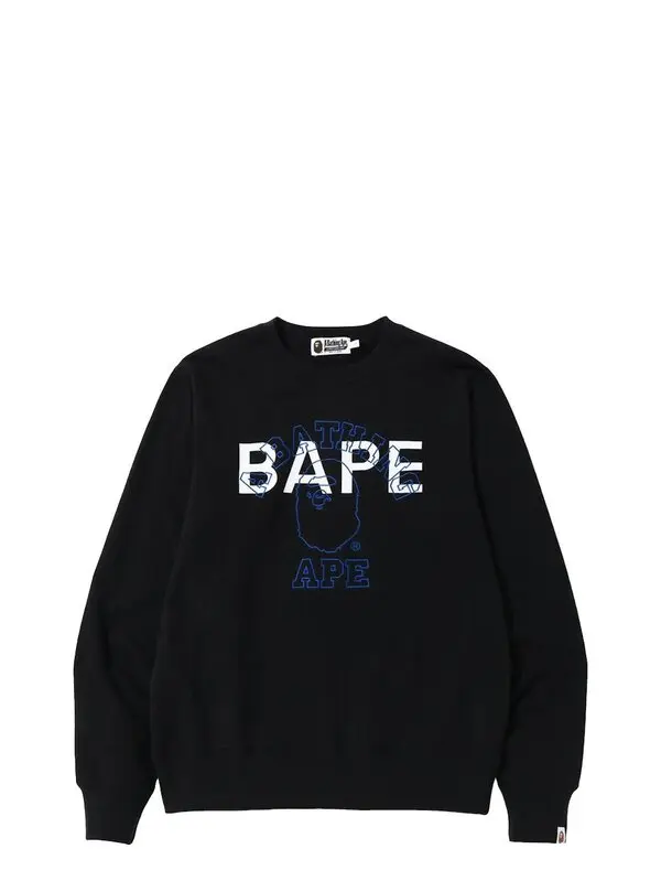 BAPE College Crewneck Sweatshirt - Black