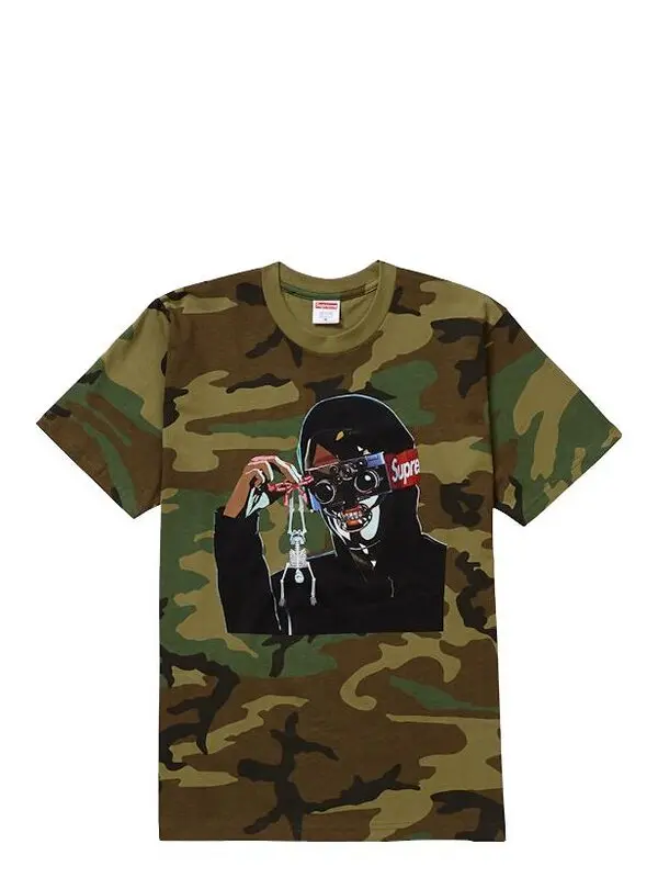 Supreme Creeper Tee Shirt - Woodland Camo
