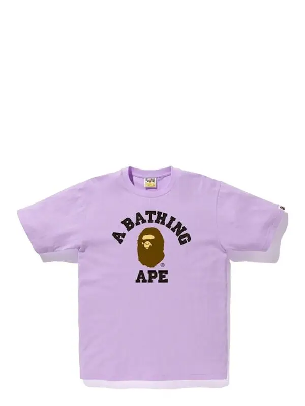 A BATHING APE College Tee Shirt - Purple