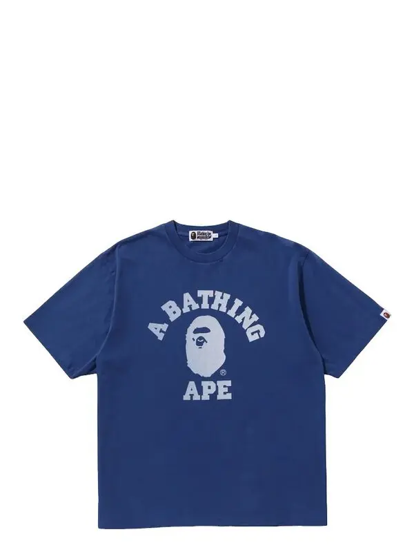 A BATHING APE College Overdye Tee Shirt - Blue