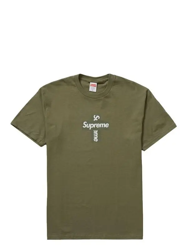 Supreme Cross Box Logo Tee Shirt - Light Olive