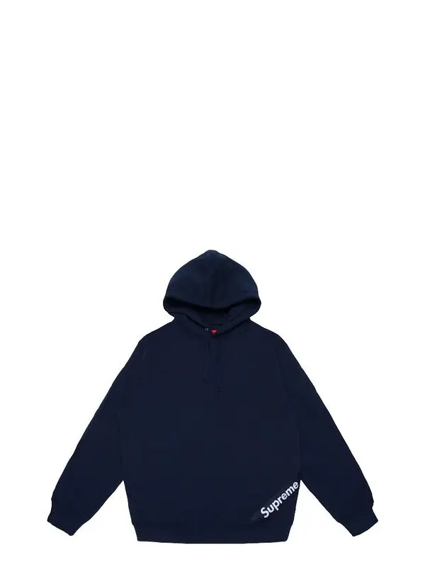 Supreme Corner Label Hooded Sweatshirt - Navy Blue