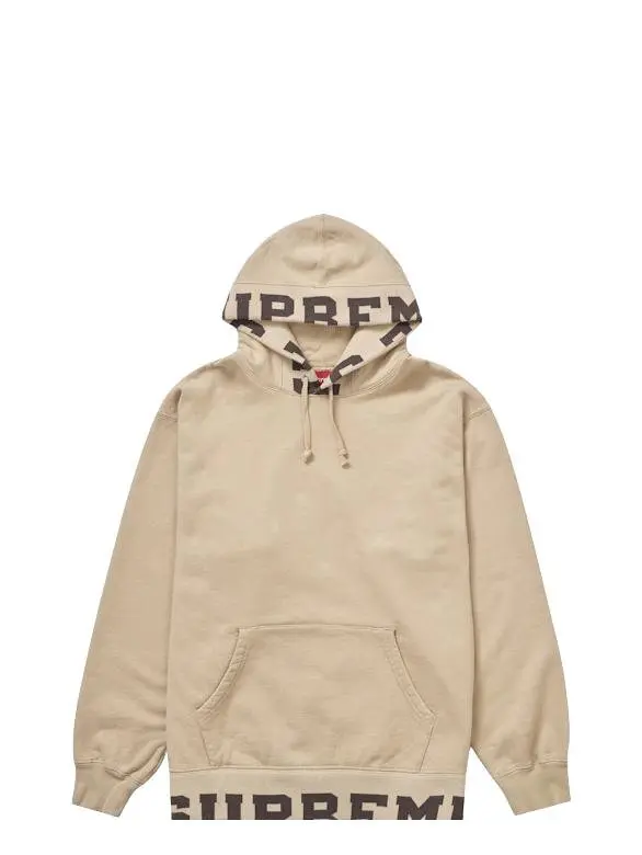 Supreme Logos Hooded Sweatshirt - Tan