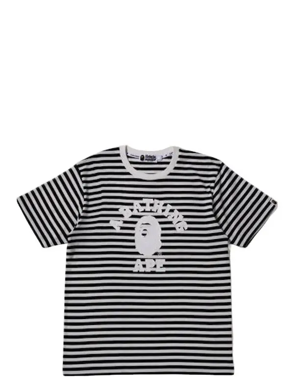 A BATHING APE College Hoop Tee Shirt - Black