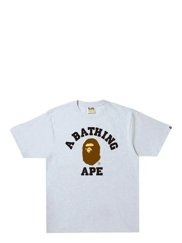 A BATHING APE College Tee Shirt Gray - Light Grey