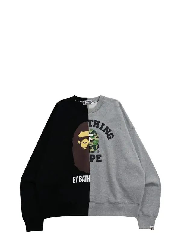 BAPE College & Bathing Loose Fit Crewneck Sweatshirt - Black