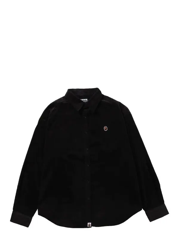 A BATHING APE Ape Head One Point Corduroy Shirt - Black