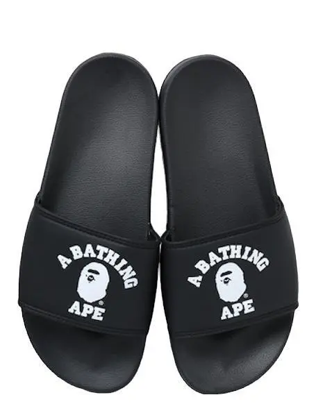 A BATHING APE College Slide Sandals - Black