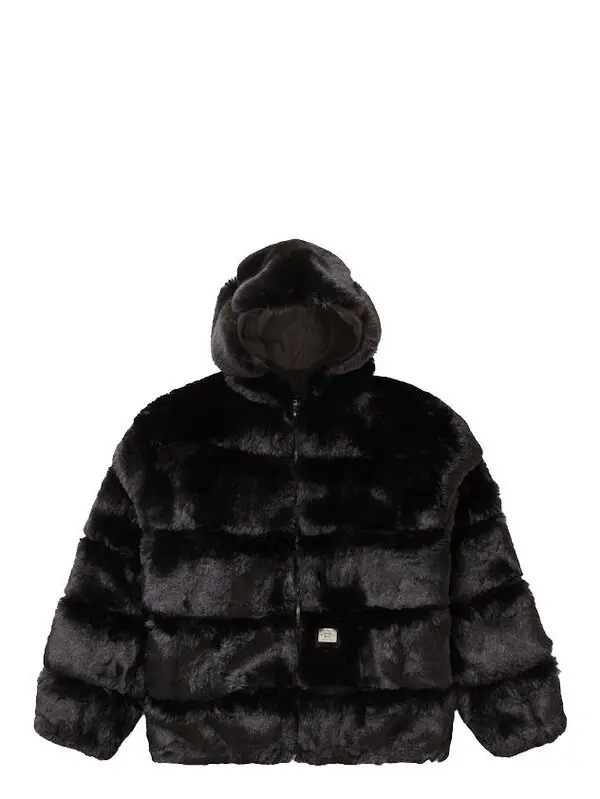 Supreme Faux Fur Hooded Jacket - Black