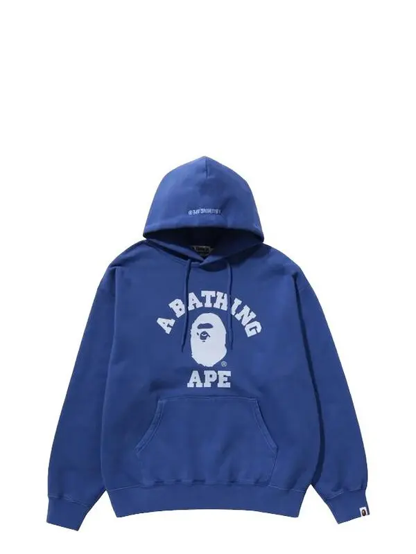 A BATHING APE College Overdye Pullover Hoodie - Blue